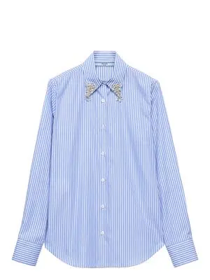 Prada Embroidered Stripe Shirt - Azzurro