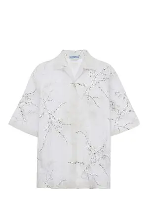 Prada Floral Embroidered Shirt - Bianco