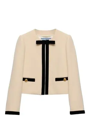 Prada Single-breasted Cropped Jacket - Naturale