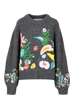 ROY ROGER'S Embroidered Sweater - Grey
