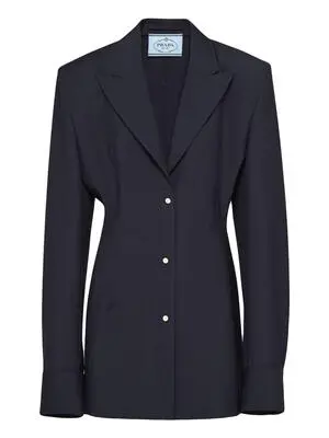 Prada Single-breasted Mohair Shirt Jacket - Bleu