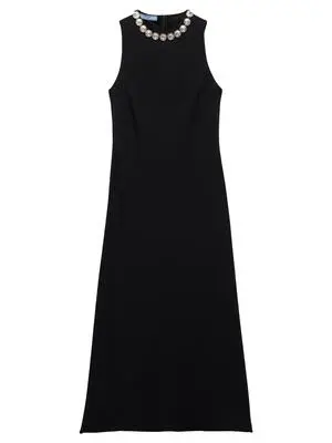 Prada Embroidered Midi Dress - Nero