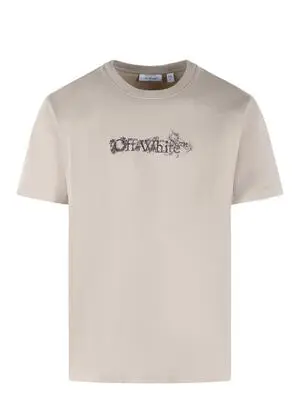 Off White Heraldictaupe' Cotton T Shirt - Grey