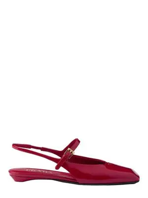 Prada Leather Slingback Ballerina Shoes - Cherry