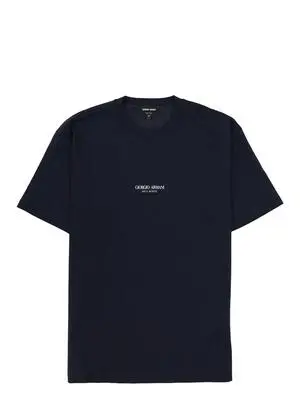 Giorgio Armani T Shirt With Logo - Blue