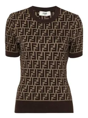 Fendi Ff Cotton Sweater - Brown