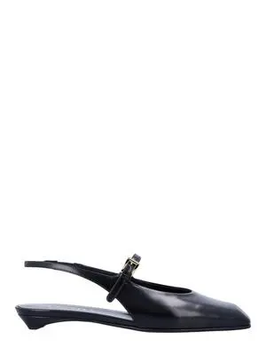 Prada Leather Slingback Ballet Flats - Nero