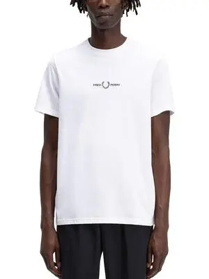 Fred Perry T Shirt With Logo Embroidery - White