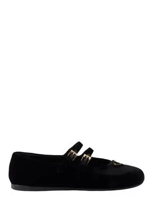 Prada Velvet Ballerina Shoes - Nero