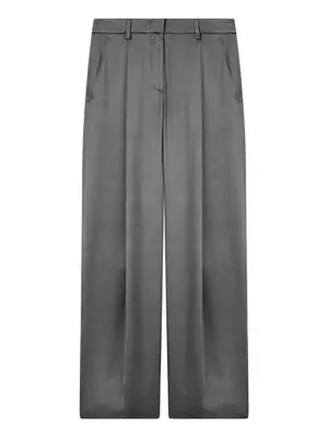 Giorgio Armani Double Silk Satin Trousers - Grey