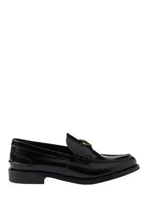 Prada Brushed Leather Loafers - Nero