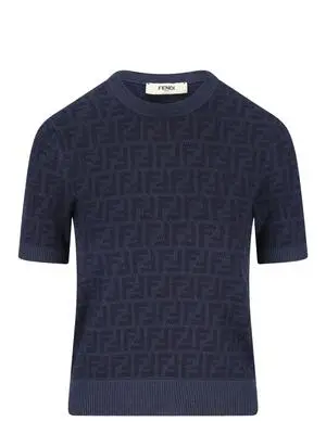 Fendi Ff Wool Sweater - Blue