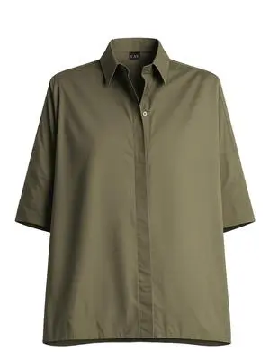 FAY Stretch Poplin Shirt - Green