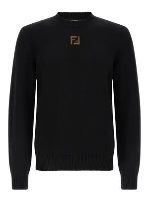 Fendi Ff Velvet Micro Sweater - Black