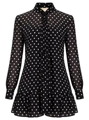 Michael Kors Polka Dot Mini Dress - Black