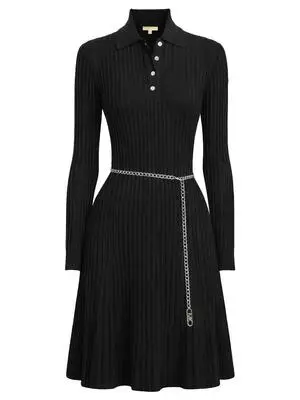 Michael Kors Polo Shirt Dress With Belt - Black
