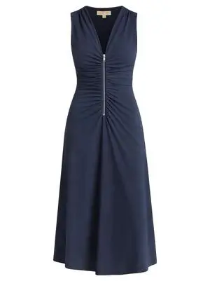 Michael Kors Fitted Midi Dress With Zip - Blue