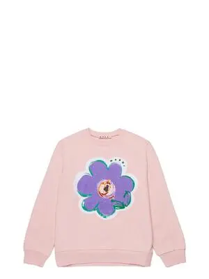 Marni Sweatshirt With Floral Logo - Pink