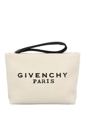 Givenchy Logo Cotton Pouch - Beige