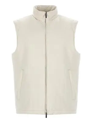 FAY Zip-up Turtleneck Vest - Ivory