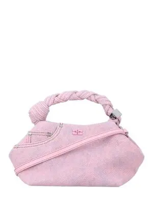 GANNI Denim Small Bou Bag - Pink