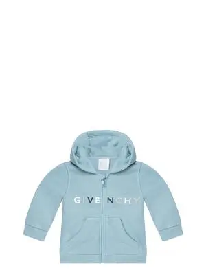 Givenchy Hooded Zip-up Sweatshirt - Light Blue