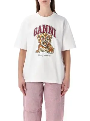 GANNI T-shirt - Birght White