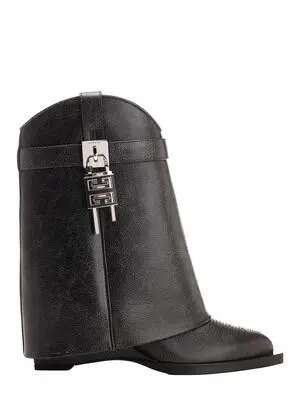 Givenchy Shark Lock Cowboy Boots - Black