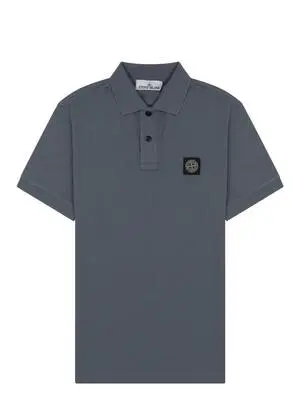 Stone Island Polo With Logo Patch - Charcoal