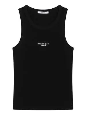 Givenchy Slim Cut Tank Top With Logo - Black