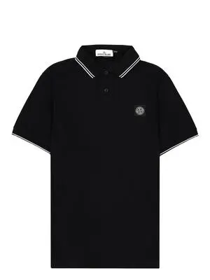 Stone Island Polo With Logo - Black