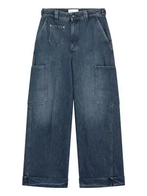 Givenchy Cropped Cocoon Cargo Jeans - Blue