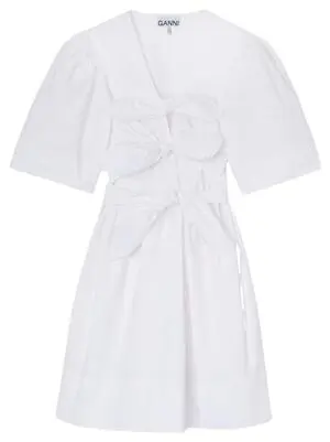 GANNI Organic Cotton Mini Dress - White