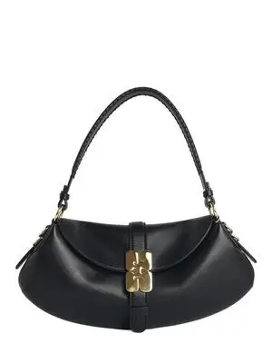GANNI Leather Bag With Flap Closure