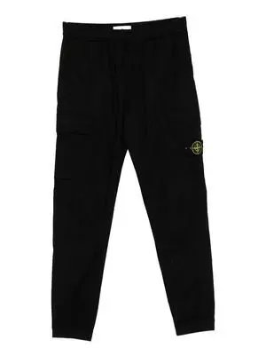 Stone Island Cotton Cargo Trousers - Black