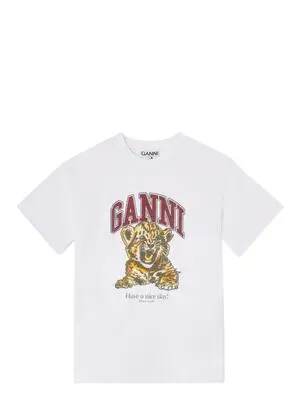 GANNI Graphic Print T-shirt - White
