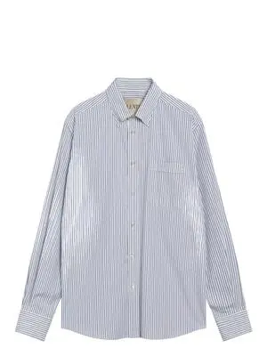 Valentino Garavani Ivory Shirt With And Blue Stripes - Light Blue