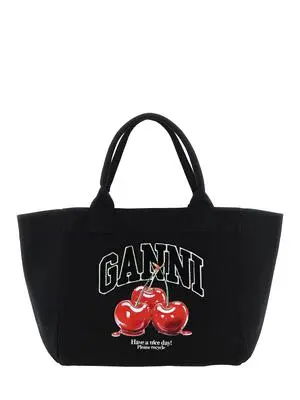 GANNI Medium Cherry Tote - Black