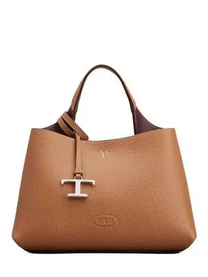 TOD'S Leather Micro Tote Bag - Leather Brown