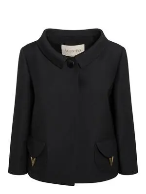 Valentino Garavani Wool And Silk Jacket - Black