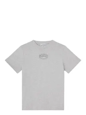 GANNI Relaxed Fit Logo T-shirt - Grey