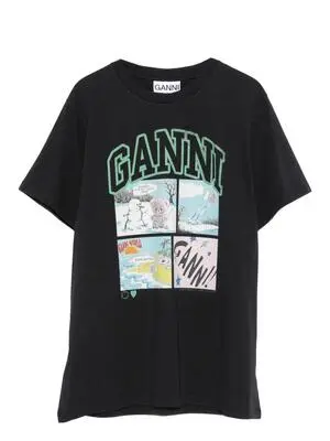 GANNI Organic Cotton T-shirt - Black