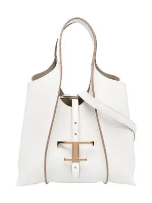 TOD'S Mini Leather Tote Bag - White