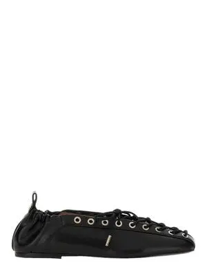 GANNI Lace-up Ballerinas - Black