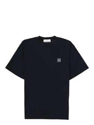 Stone Island T Shirt With Logo Patch - Blue