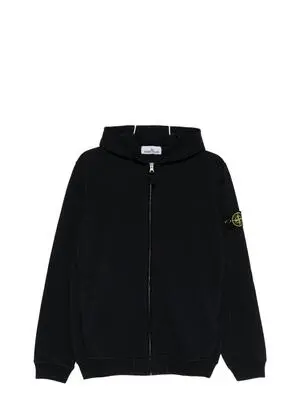 Stone Island Cotton Logo Hoodie - Blue