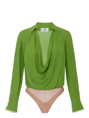 Elisabetta Franchi Viscose Georgette Bodysuit - Aloe