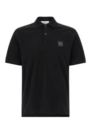 Stone Island Compass' Logo Polo Shirt - Black
