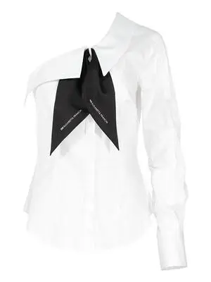 Elisabetta Franchi One-shoulder Shirt With Scarf - White