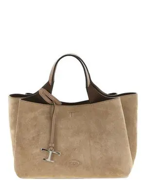 TOD'S Mini Leather Tote Bag - Marrone Chiaro